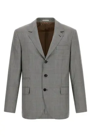 Brunello Cucinelli Prince Of Wales Blazer - Gray