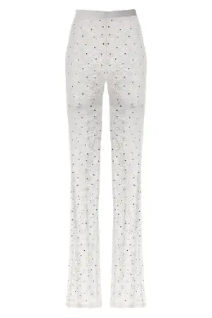 Alessandra Rich Rhinestone Lace Leggings