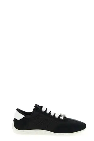 ROGER VIVIER Viv Low Suede And Satin Sneakers