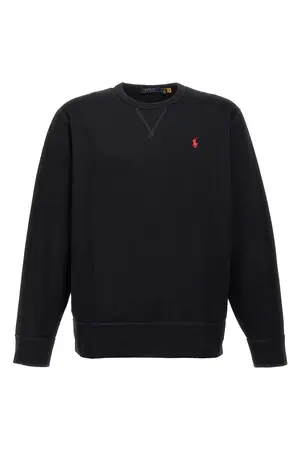 Polo Ralph Lauren Embroidered Logo Brushed Cotton Sweatshirt - Black