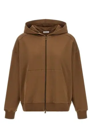 Brunello Cucinelli Shiny Trims' Hoodie - Brown
