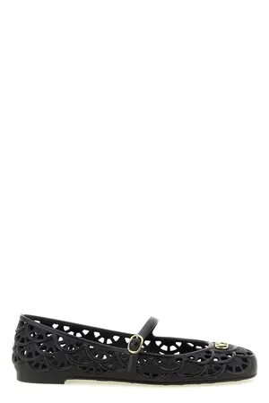 Valentino Garavani Ondette Rubber Flats - Black