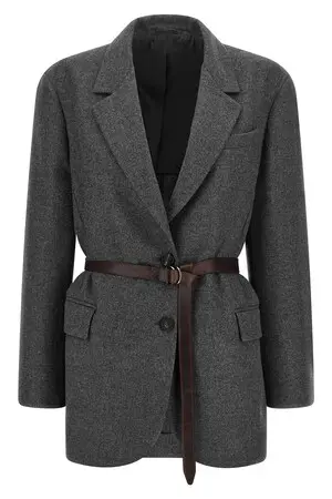 Brunello Cucinelli Single-breasted Virgin Wool And Cashmere Mélange Blend Blazer
