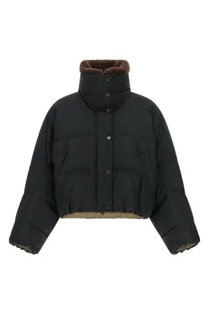 Brunello Cucinelli Cropped Down Jacket - Black