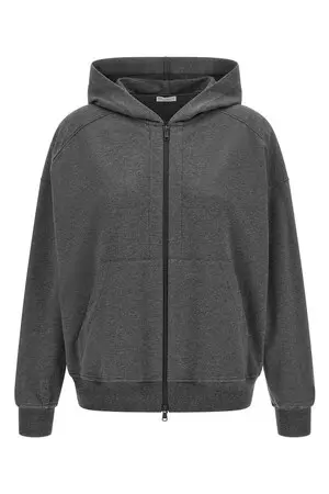 Brunello Cucinelli Shiny Trims Hoodie - Gray