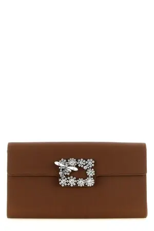 ROGER VIVIER Envelope Flap Dragonfly Flow Satin Clutch