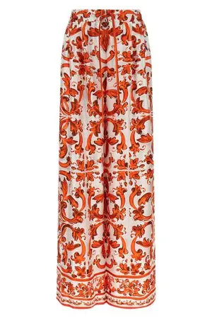 Dolce & Gabbana Maiolica Silk Twill Pants