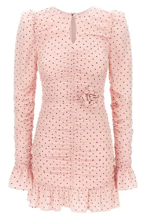 ROTATE BY BIRGER CHRISTENSEN Mini Ruches Viscose Dress