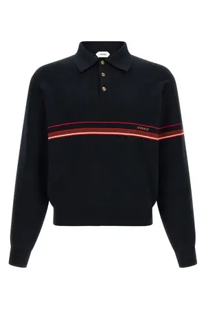 Versace Inlaid Striped Polo Shirt