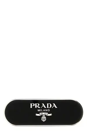 Prada Logo Hair Clip - Black
