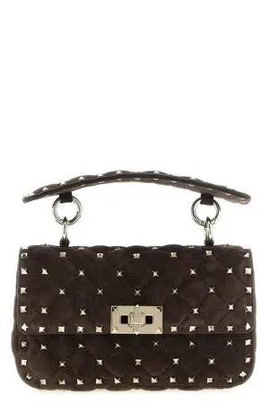 Valentino Garavani Rockstud Spike Shoulder Bag - Brown