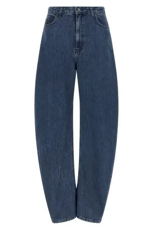 ROTATE BY BIRGER CHRISTENSEN Draped Barrel Leg Jeans - Blue