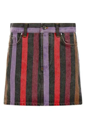 Versace Striped Denim Skirt - Multi