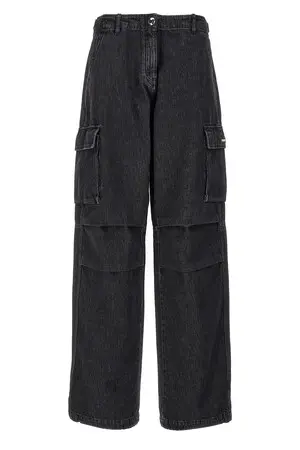 Coperni Cotton Denim Wide Leg Cargo Jeans