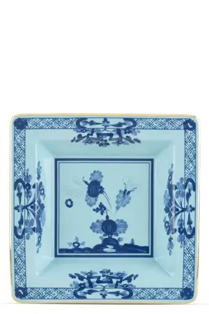 GINORI 1735 Square 'oriente Italiano' Valet Tray 18 Cm - Light Blue