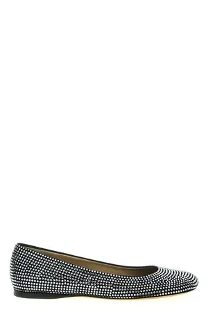 Loewe Toy Suede Rhinestone Ballet Flats - Black