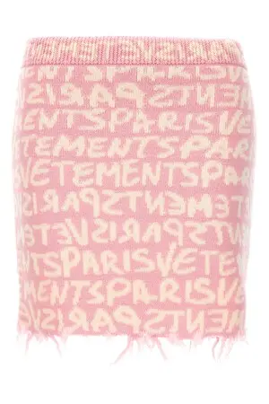 Vetements Graffiti Monogram Jacquard Wool Skirt