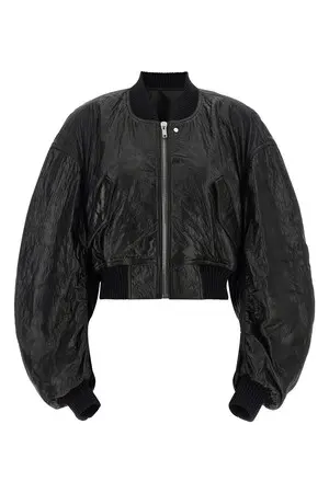 Rick Owens Secchia Cropped Flight Bomber Jacket - Black