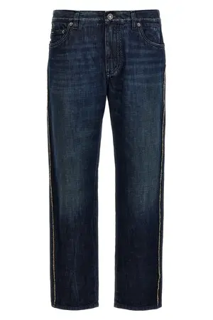 Dolce & Gabbana Fringed Stitching Jeans