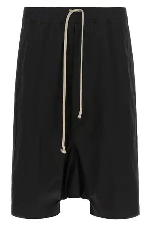 Rick Owens Cotton Poplin Bermuda Shorts - Black