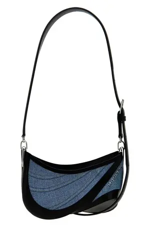MUGLER Small Denim Spiral Curve 01' Shoulder Bag - Multi