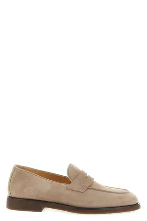 Brunello Cucinelli Calf Suede Penny Loafers