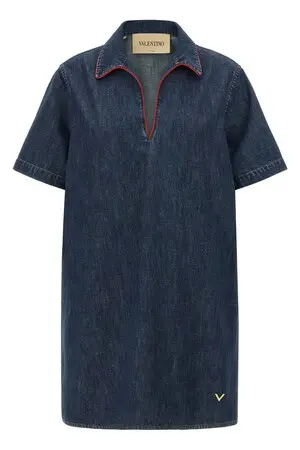Valentino Garavani Chambray Vlogo Denim Dress