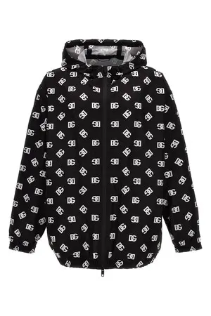 Dolce & Gabbana Logo Print Hooded Jacket