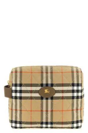 Burberry Cardiff Quilted Tech Fabric Beauty Case - Beige