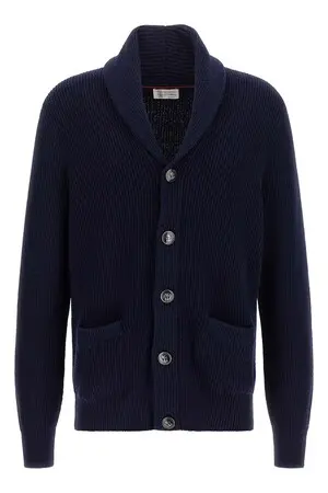 Brunello Cucinelli Malfilé Cotton Cardigan - Blue