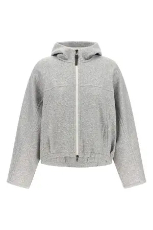 Brunello Cucinelli Shiny Zipper Pull' Cropped Hoodie