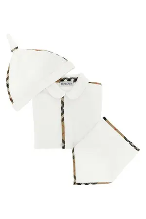 Burberry Hamilton Jumpsuit, Cap, And Bib Set