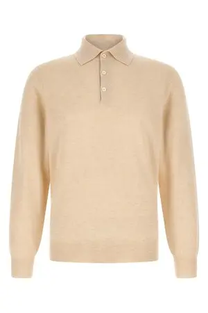 Brunello Cucinelli Cashmere Knit Polo Shirt - Beige