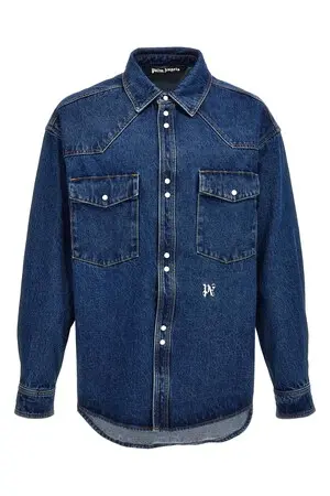 Palm Angels Lw Monogram Cotton Denim Jacket