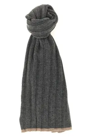BRUNELLO CUCINELLI Ribbed Cashmere Knit Scarf