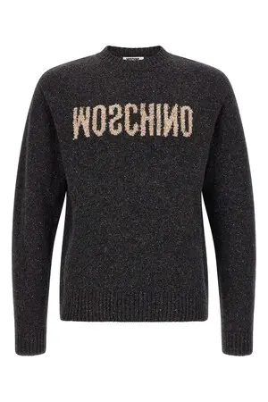 Moschino Mirrored Logo Sweater - Gray