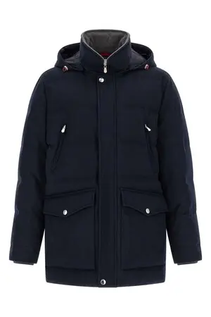 Brunello Cucinelli Wool Flannel Parka - Blue