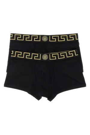 Versace 2-pack Boxer Trunk 'greca' Pattern - Black