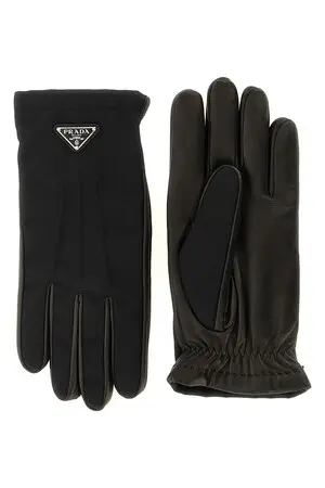 Prada Re-nylon And Nappa Gloves - Black