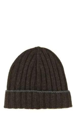 Brunello Cucinelli Cashmere Turn-up Beanie - Brown