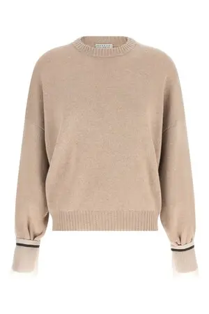 Brunello Cucinelli Cashmere Pullover With Removable Monile Cuffs