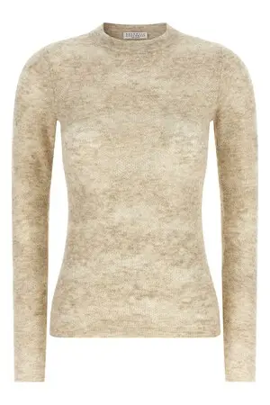 Brunello Cucinelli Flower Lace' Sweater - Beige