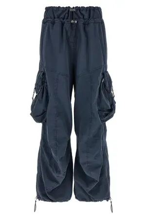 Attico Cotton Gabardine Cargo Trousers - Blue
