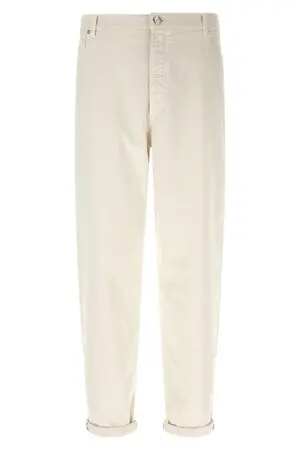 Brunello Cucinelli Garment-dyed Denim Jeans - White