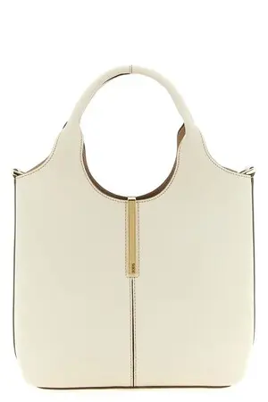 TOD'S TOD'S Mini Metal Plate Shopping Bag White