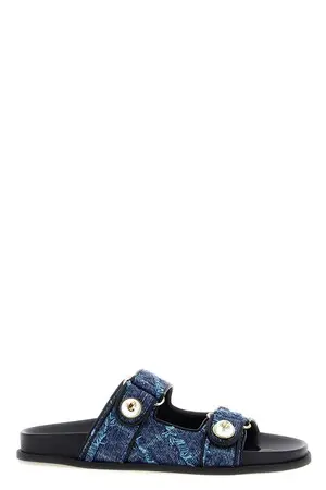 JIMMY CHOO Fayence Denim Sandals - Blue