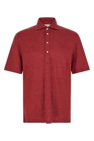 Brunello Cucinelli Polo Jersey Mélange - Red