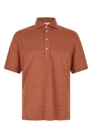 Brunello Cucinelli Polo Jersey Mélange - Orange