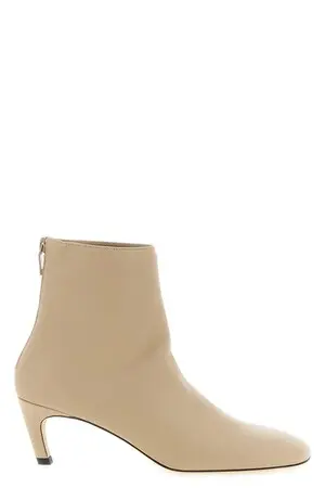 TOTEME Nappa Leather Ankle Boots - Beige