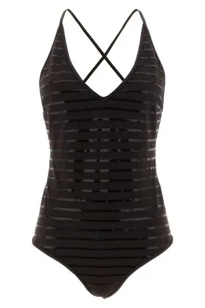 Brunello Cucinelli Dazzling Stripes' One-piece Swimsuit - Brown
